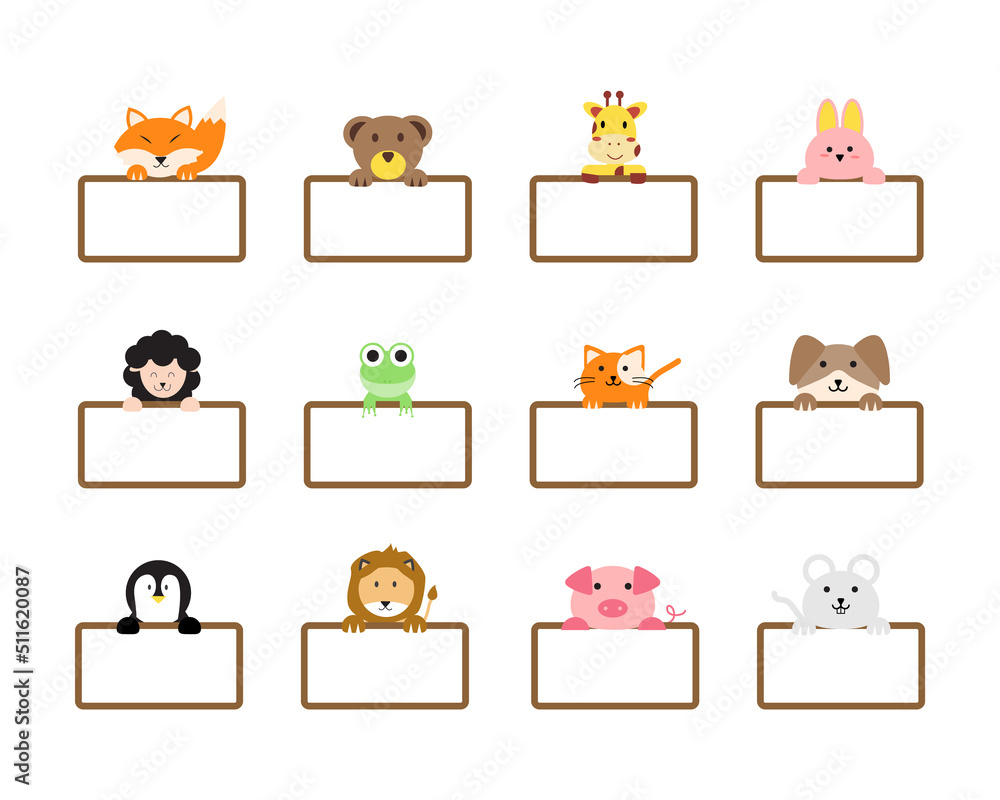 black space with animals on the signs illustration clipart for ...