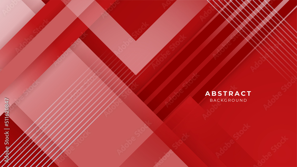 Red abstract background with white geometric shapes Stock Vector ...