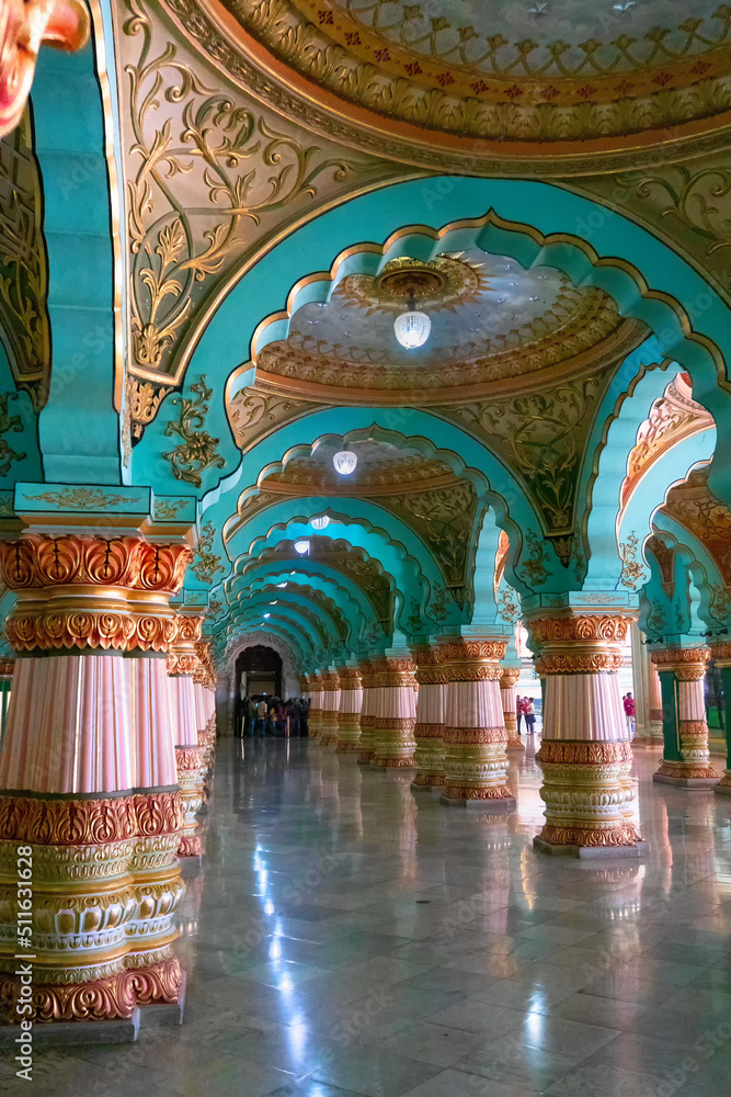 Mysore, Karnataka, India - November 25th 2018 : Beautiful decorated ...