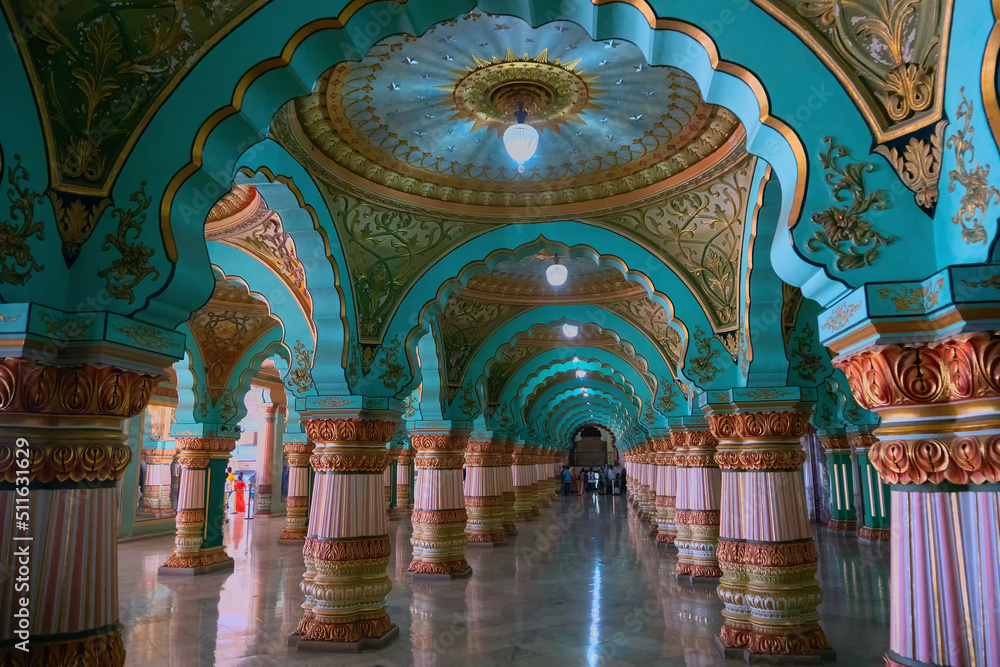 Mysore, Karnataka, India - November 25th 2018 : Beautiful decoated ...