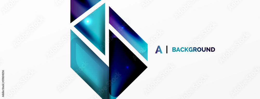 Dynamic 3d geometric abstract background. Triangles and other simple ...