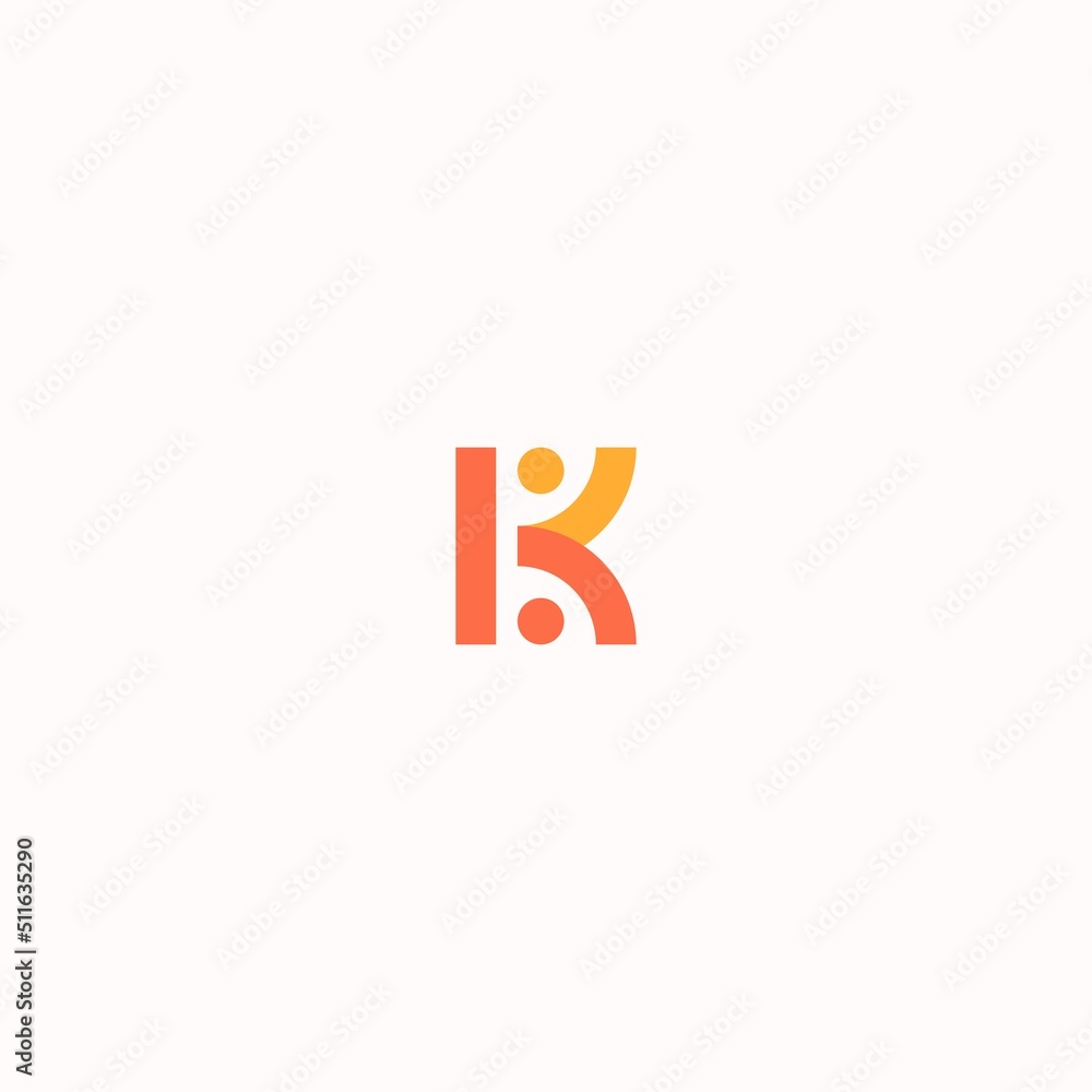 letter K people hand in hand vector Stock Vector | Adobe Stock
