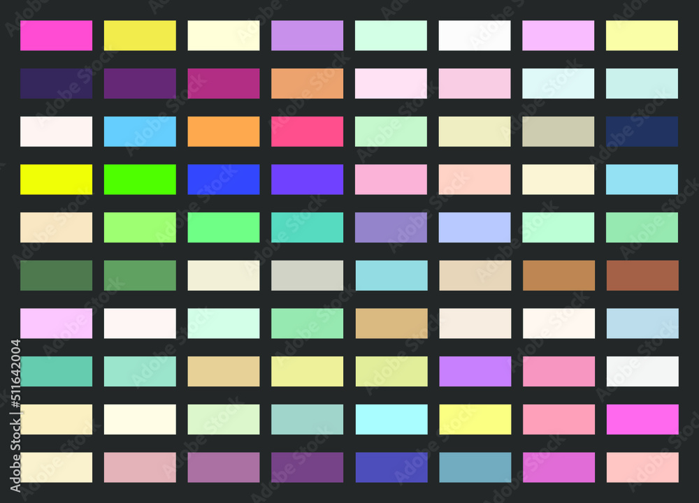Modern pallete of pastel design. An example of a color palette ...