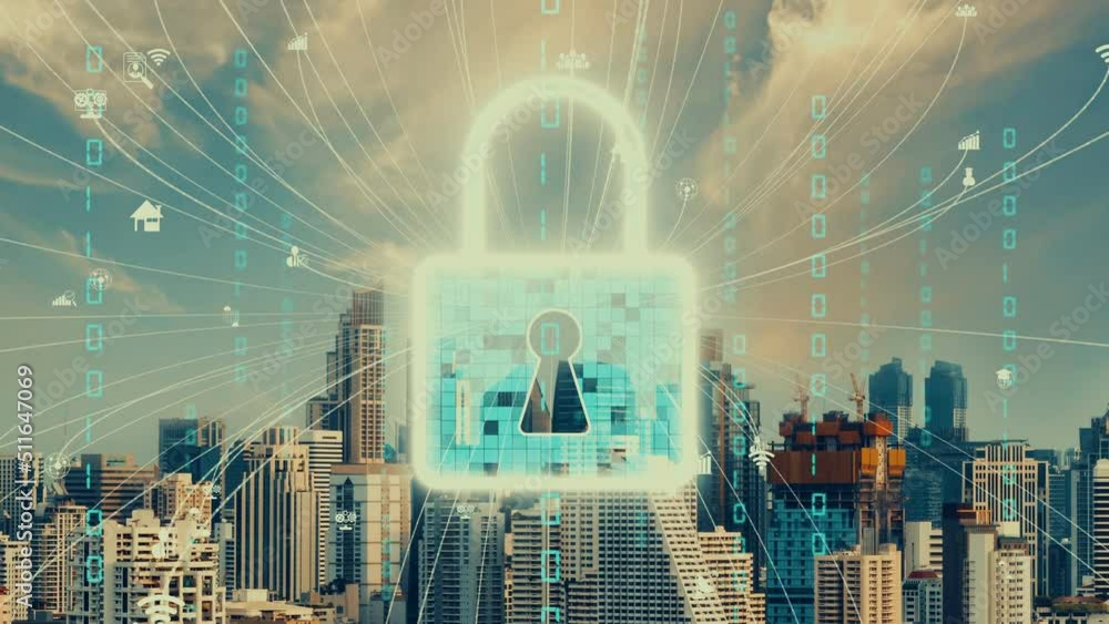 Vidéo Stock Cyber Security and Alteration Data Protection on Digital ...