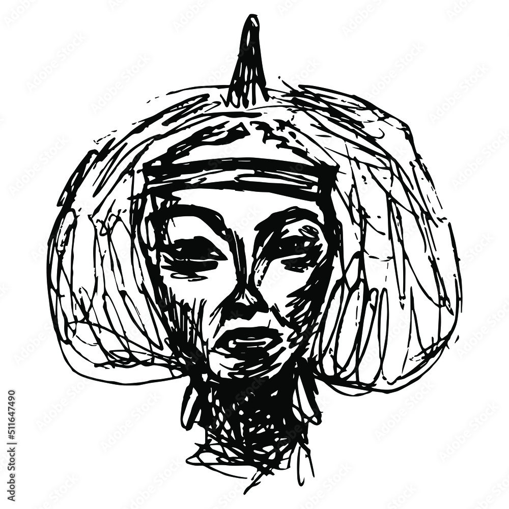 Sculpture head of ancient Egyptian queen Tiye, mother of pharaoh ...