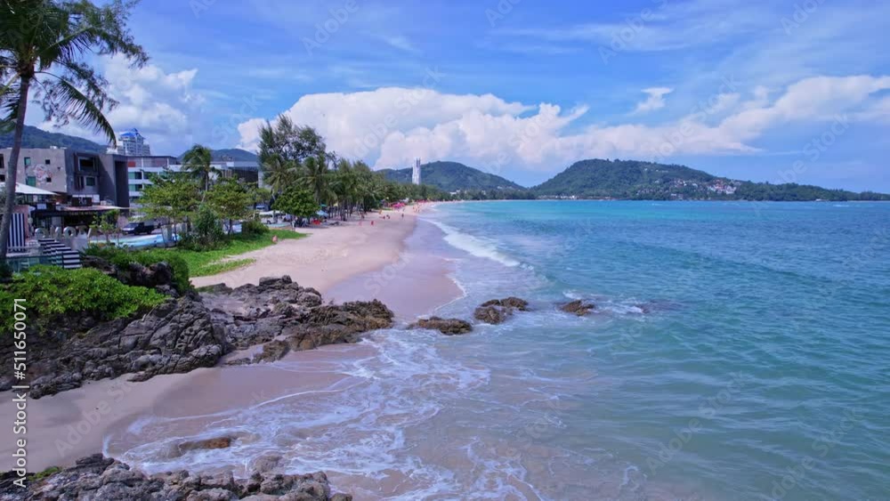 Phuket Patong beach top down view from drone camera, Beautiful patong ...