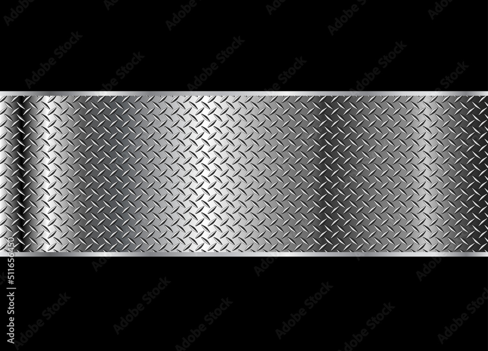 Silver black metallic background, shiny and lustrous metal banner with ...
