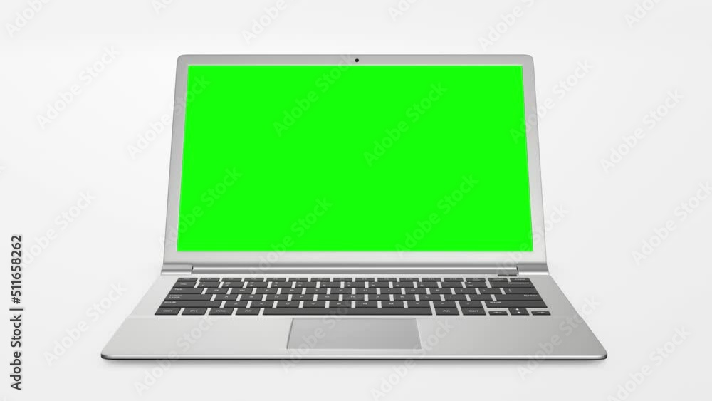 Empty Green Screen Display Laptop for Watching and Paste Background e ...
