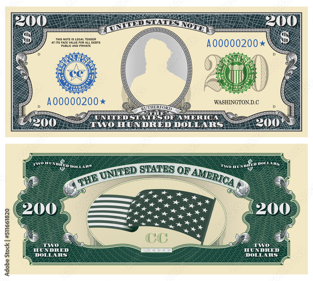 Vetor do Stock: Vector fictional template obverse and reverse of US ...