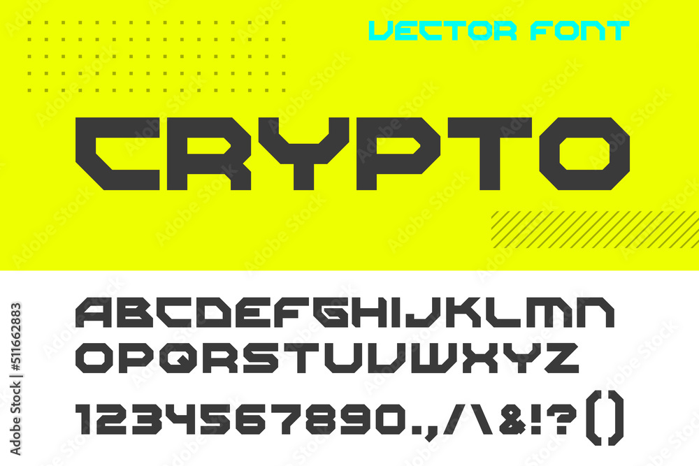 Cyberpunk Font Vector Design Style. Stock Vector | Adobe Stock