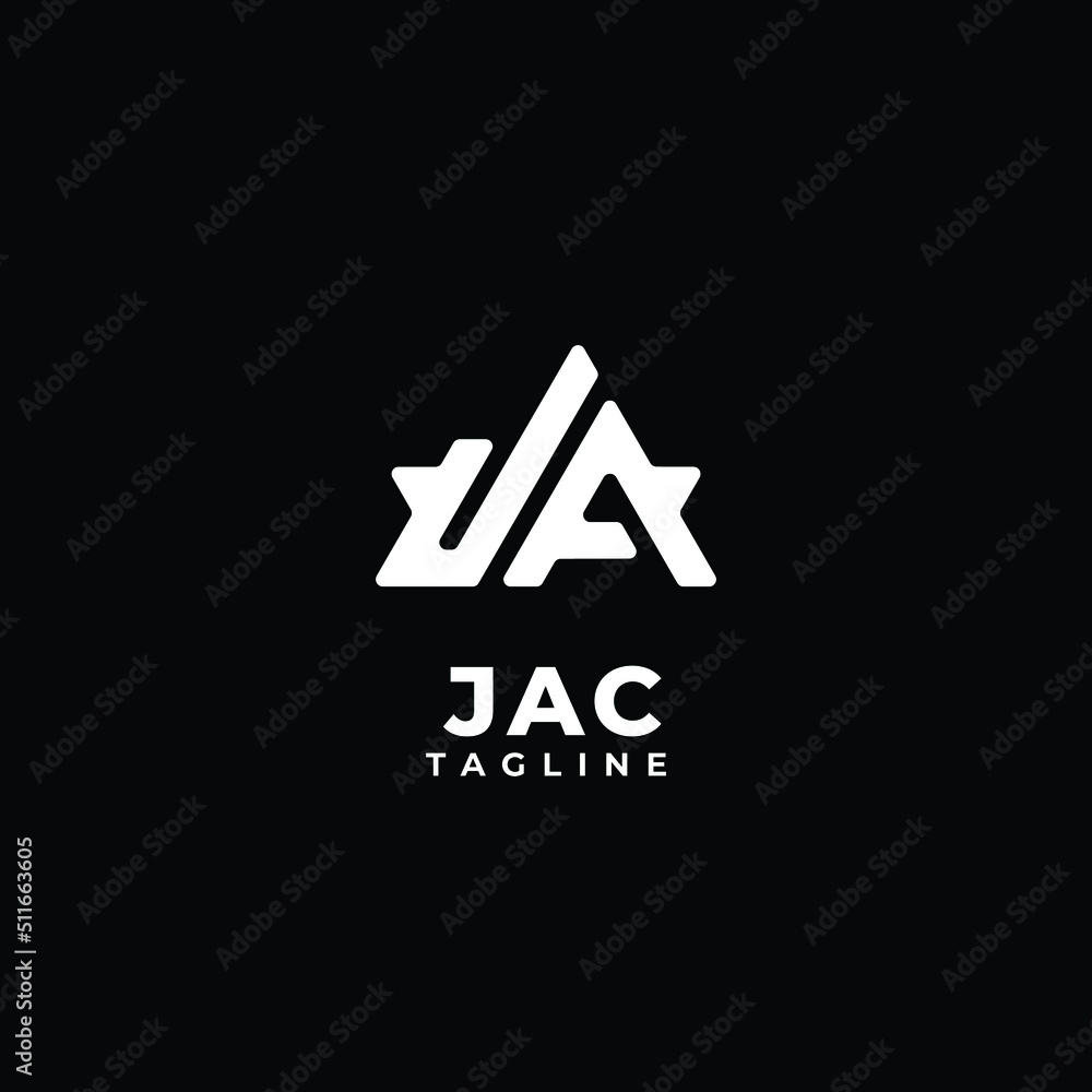 Triangle initials monogram logo with letter JA, J and A Stock Vector ...