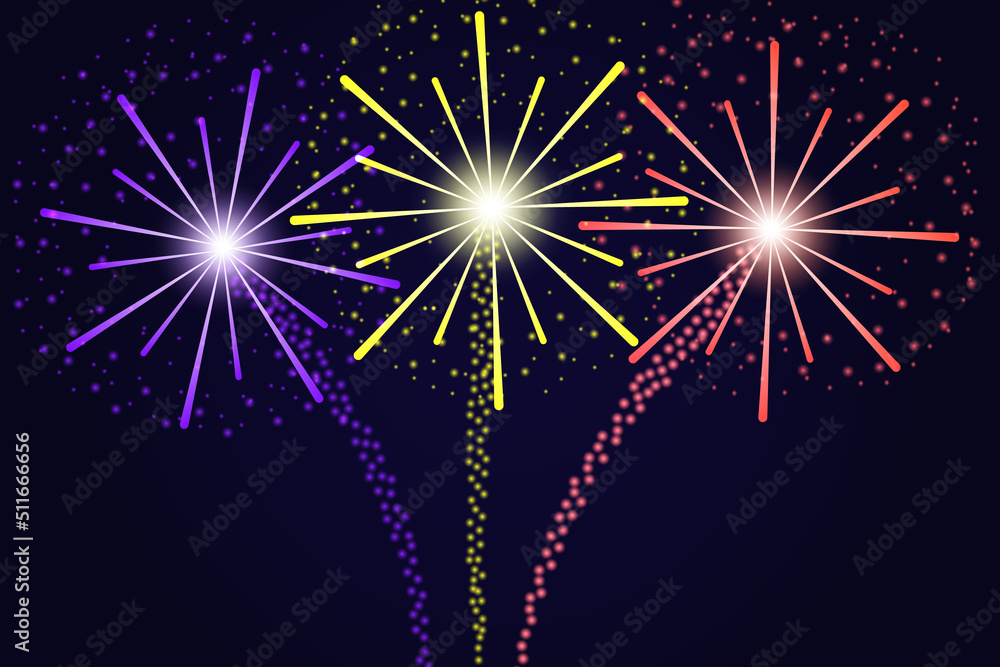 Firework vector illustration. Fireworks with festive sparks. Bright ...