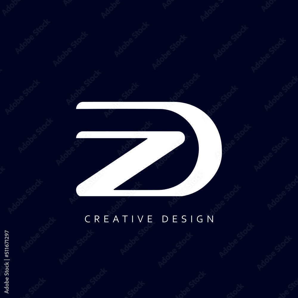 Letter ZD Logo Design Using letter Z and D , ZD Monogram Stock Vector ...