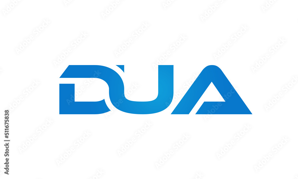 Connected DUA Letters logo Design Linked Chain logo Concept Stock ...