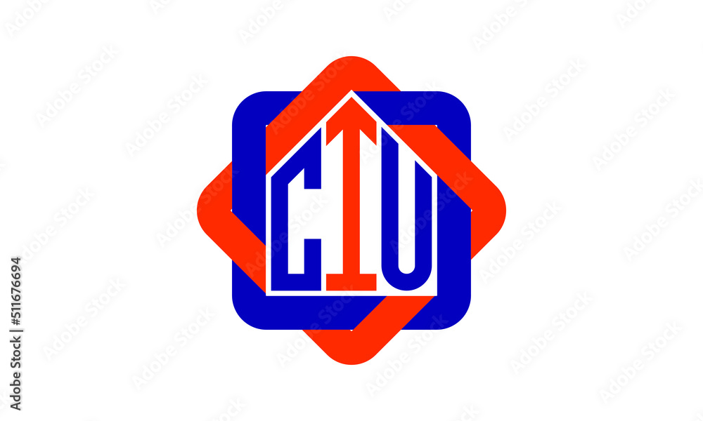 CIU three letter real estate logo with home icon logo design vector ...