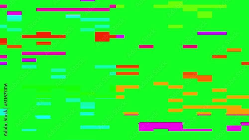 Green screen. Glitch and VHS effect. Digital pixel noise glitch effect ...
