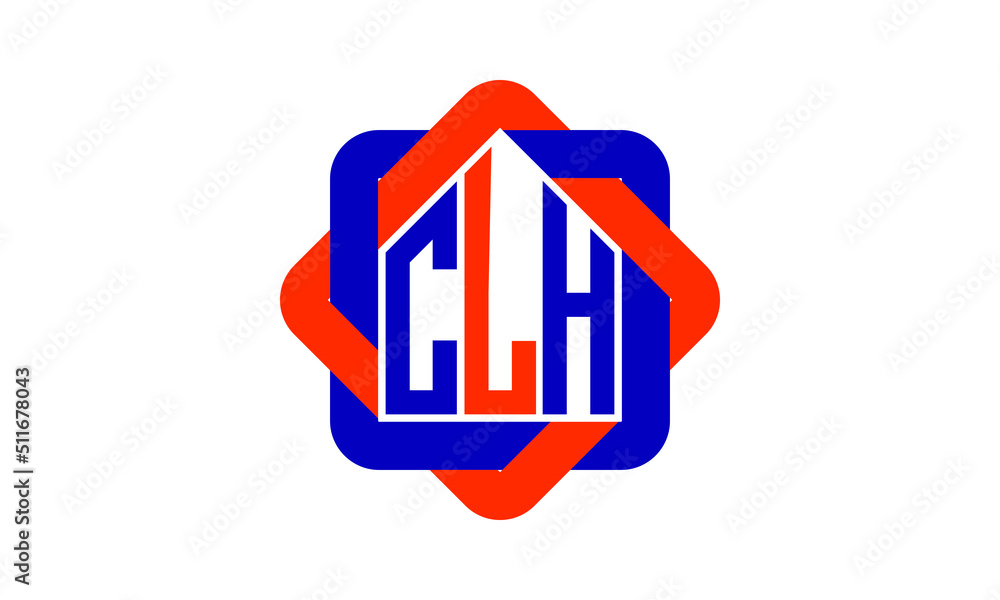 CLH three letter real estate logo with home icon logo design vector ...