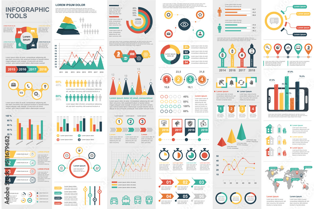 Infographic elements data visualization vector design template. Can be ...