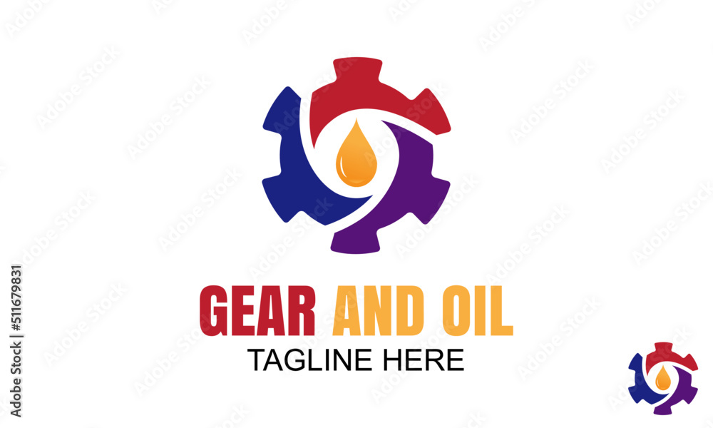 Gear and Oil Logo Design template. Oil Industry logo designs concept ...