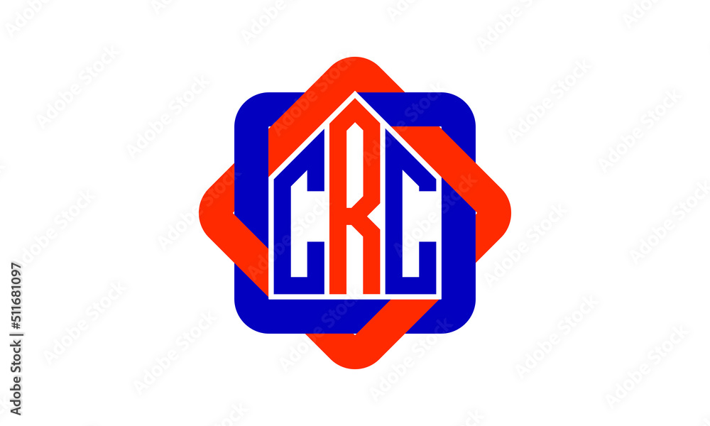 CRC three letter real estate logo with home icon logo design vector ...