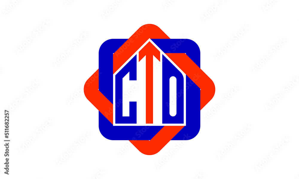 CTO three letter real estate logo with home icon logo design vector ...