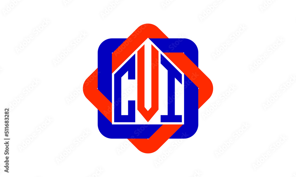 CVI three letter real estate logo with home icon logo design vector ...