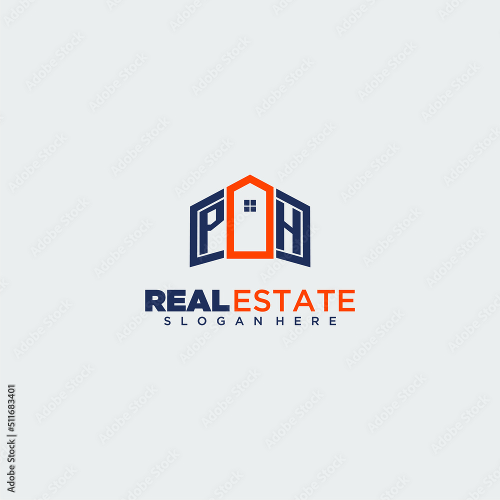 PH initial monogram logo for real estate design Stock Vector | Adobe Stock