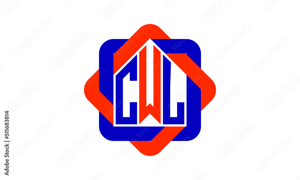 CWL three letter real estate logo with home icon logo design vector ...