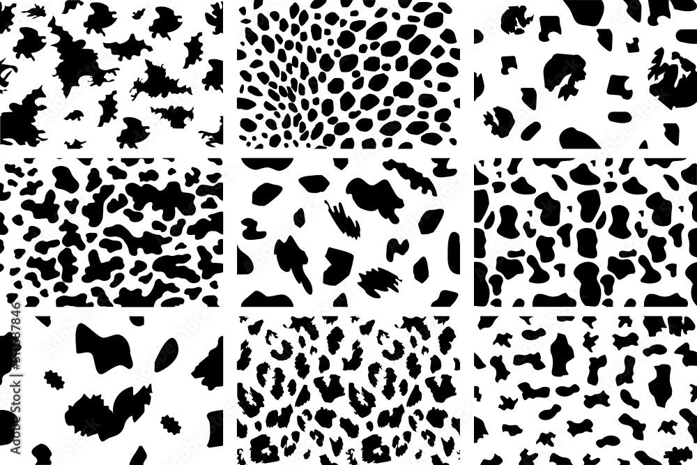 Cow Spots SVG Bundle, Cow Spots Silhouette, Cow Print Svg, Seamless Cow ...