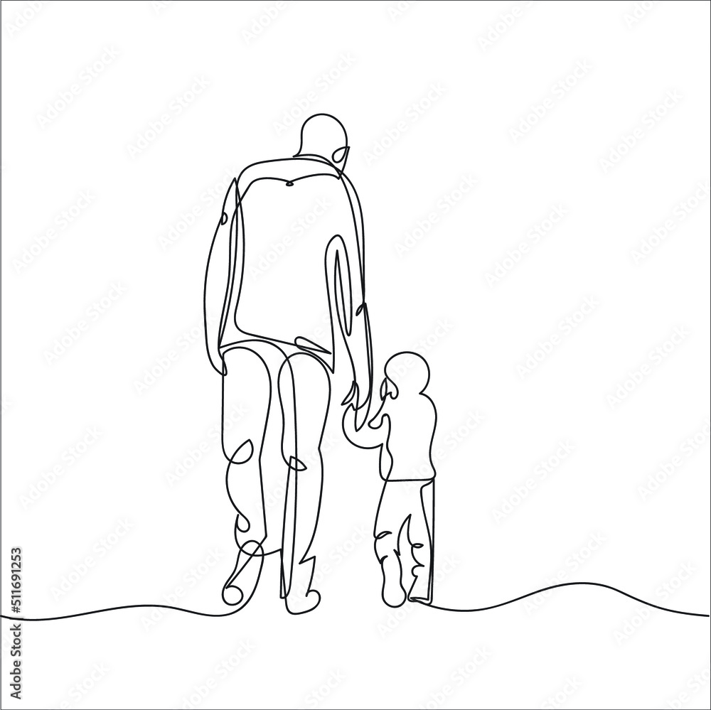 Father day line art father day single line art illustration Stock ...