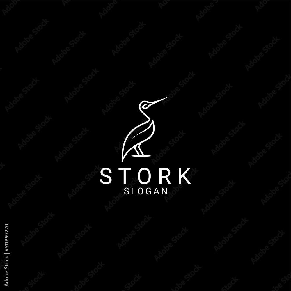 Stork logo design icon template Stock Vector | Adobe Stock