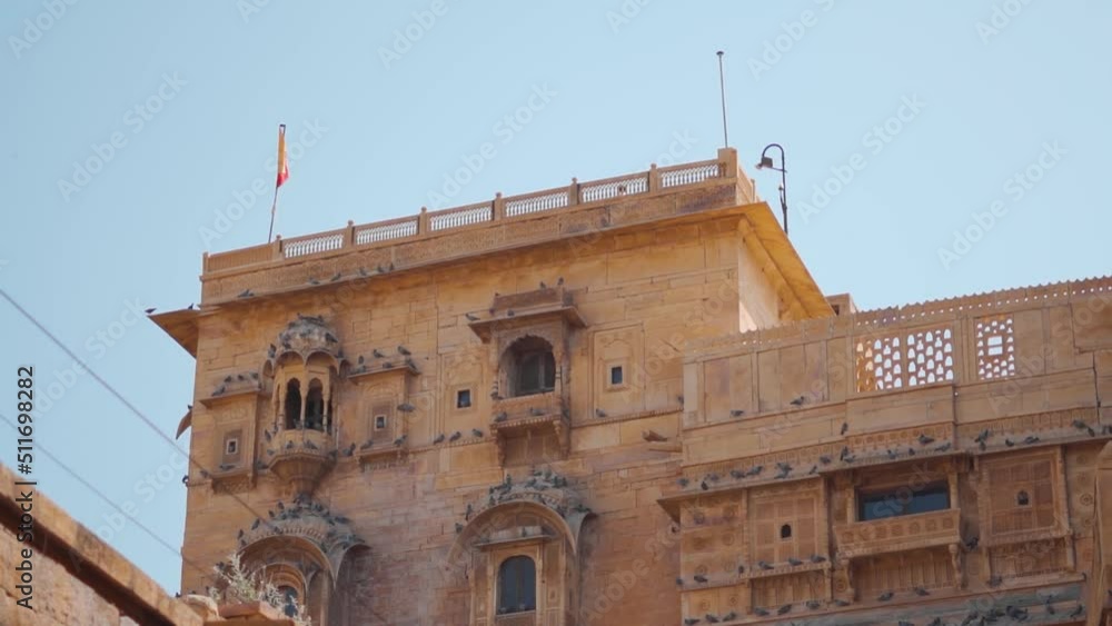 Ancient building made out of sandstone inside the Jaisalmer Fort in ...