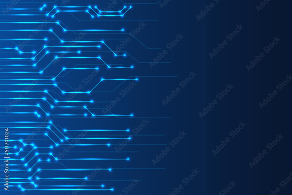 Digital binary lines and blue abstract background for tech concept ...