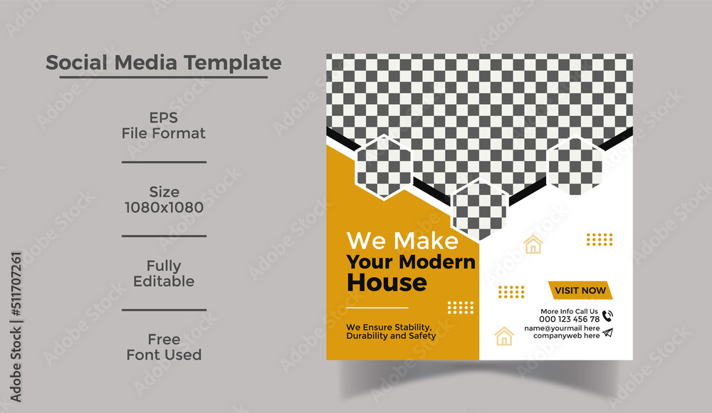 Building Construction and House Renovation Services Social Media post ...