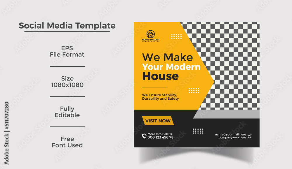 Building Construction and House Renovation Services Social Media post ...