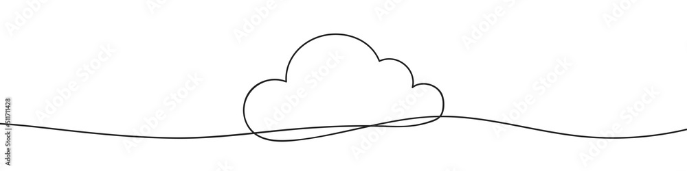 One line cloud icon. Continuous line. Vector illustration Stock Vector ...