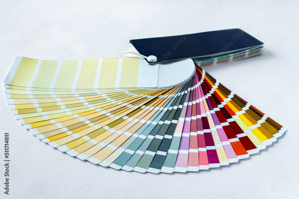 Color guide displaying a range of hues for use in interior design and ...
