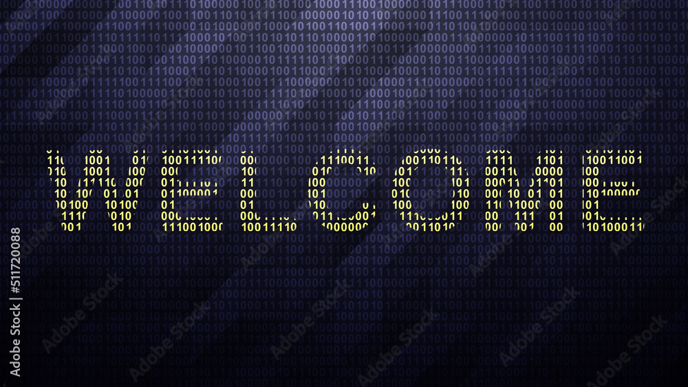 Welcome icon on binary code ( array of bits ). Illustration. Stock ...