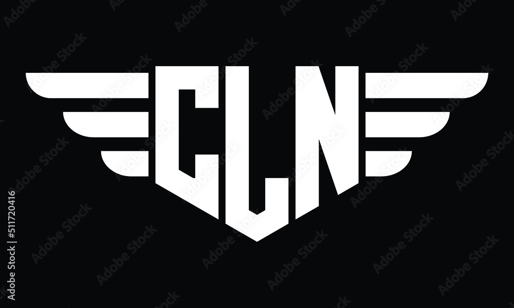 CLN three letter logo, creative wings shape logo design vector template ...