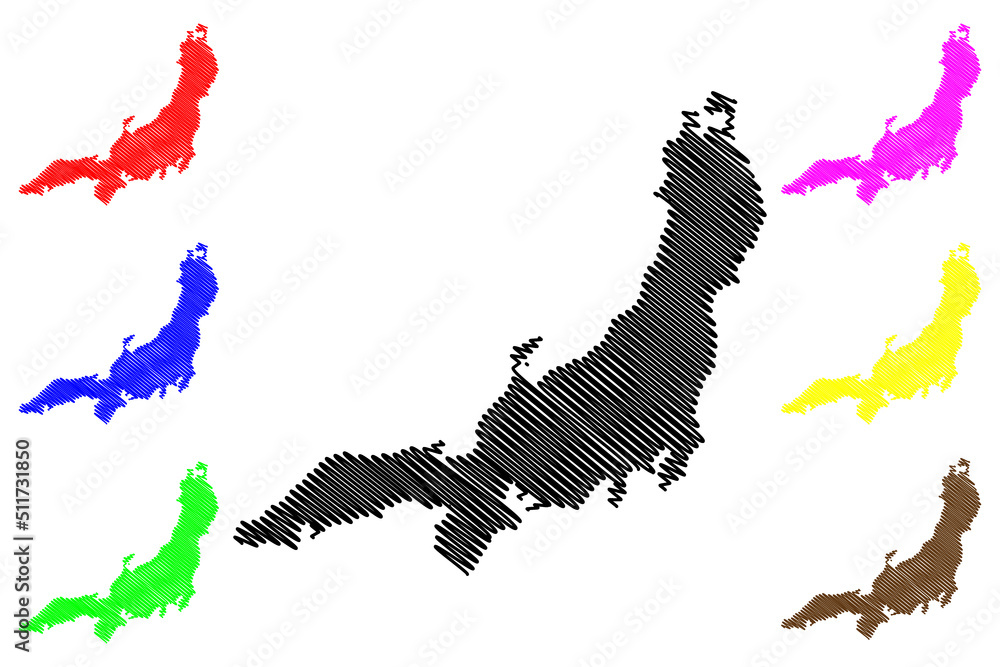 honshu japan map