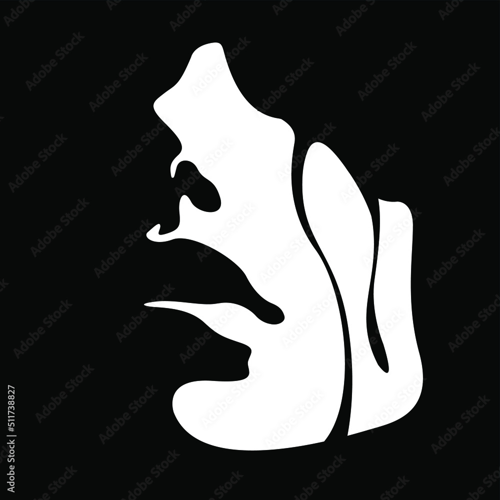 vector illustration of a female light and shadow face with tears ...