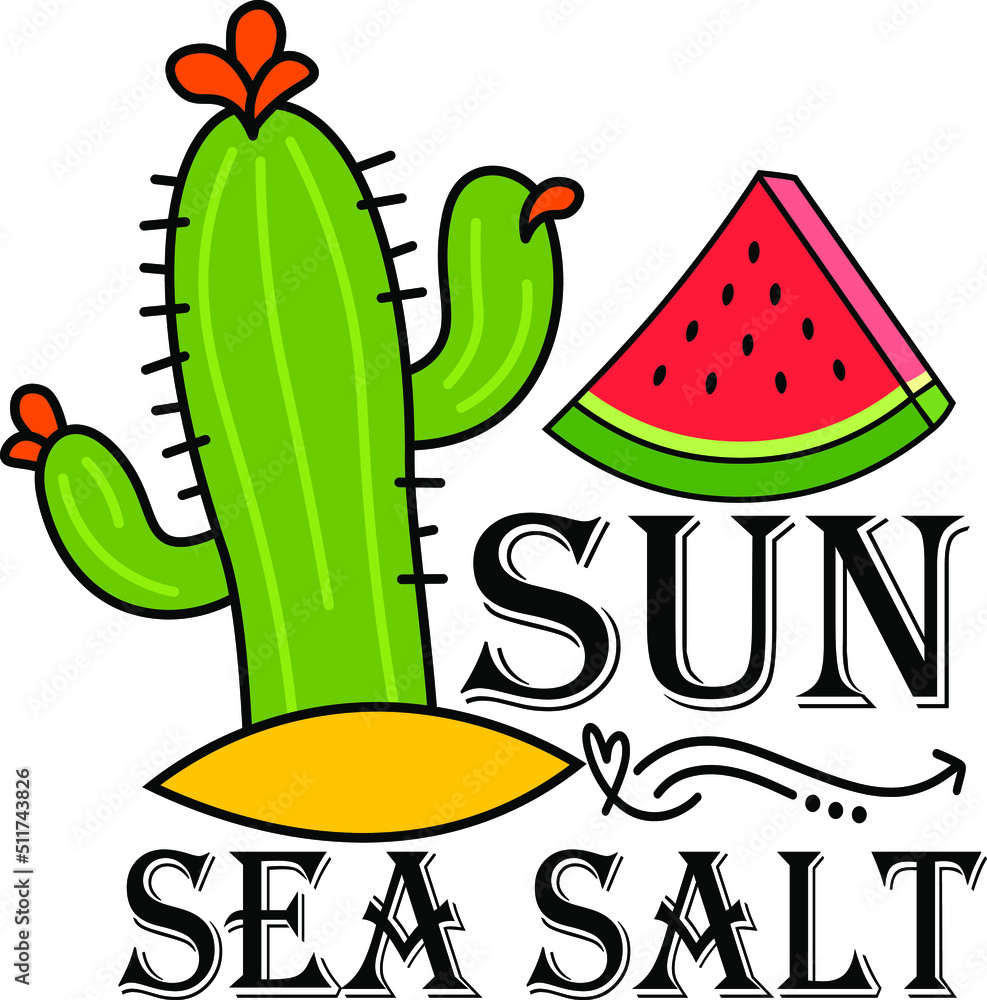 Sun Sea Salt, Summer crafts cutting files, The design comes filled with ...