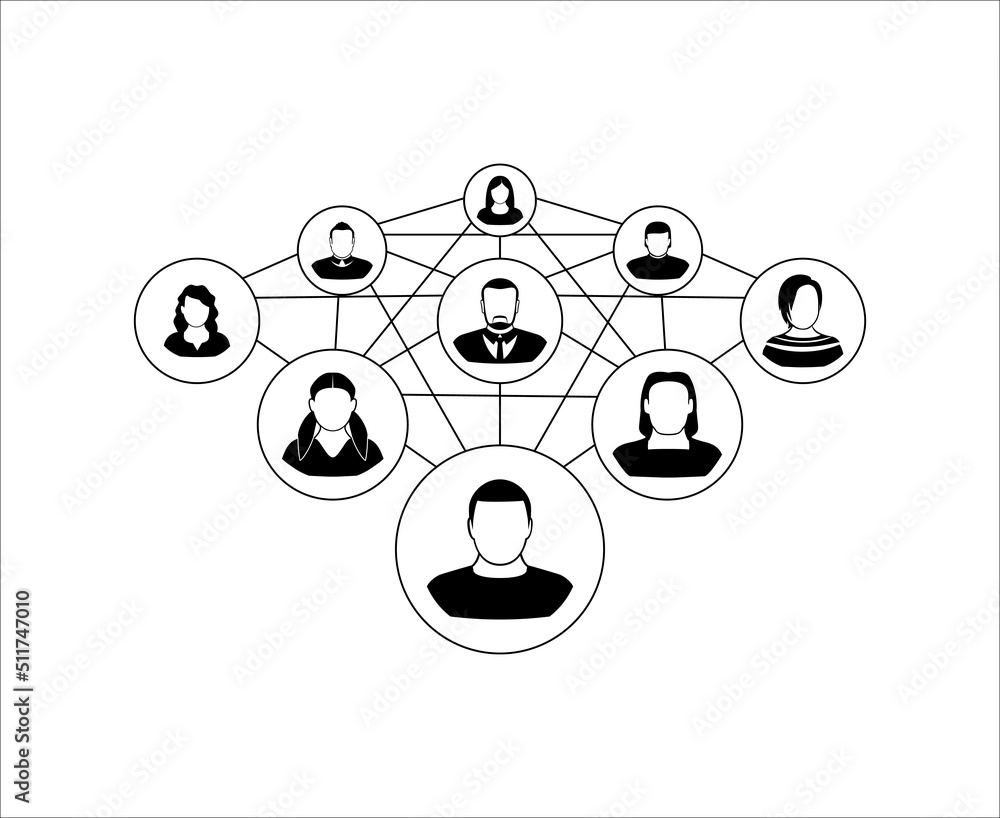People Network Social Connection Icon Vector With Male Person and women ... People Network Social Connection Icon Vector With Male Person and women ...