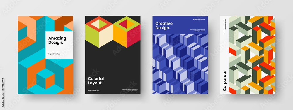 Premium journal cover A4 design vector concept collection. Simple ...