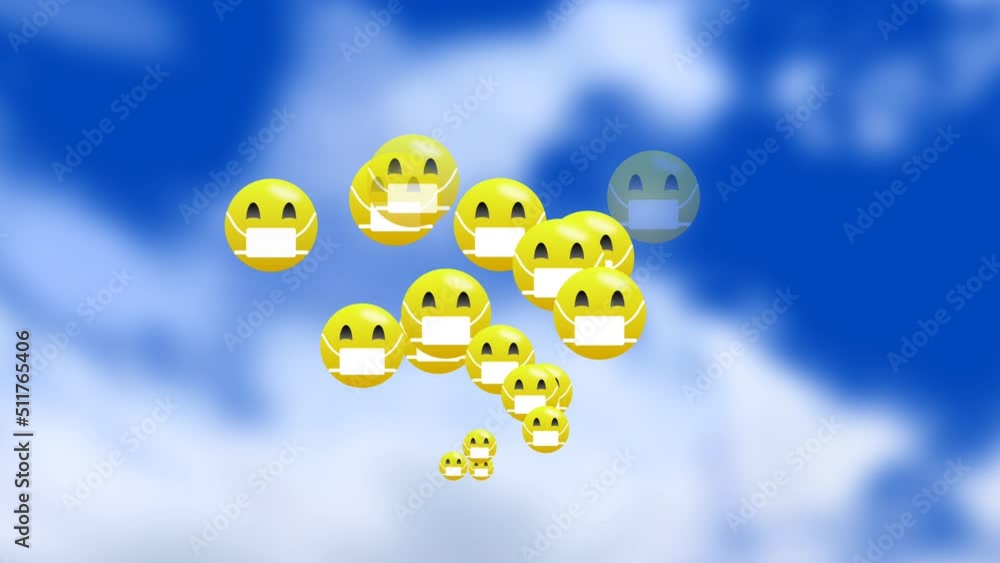Sending mask emoji in sick and unhealthy day Animation. Sharing emoji ...
