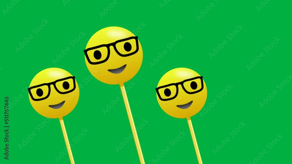 Smart emoji isolated on green screen with swinging loop motion ...