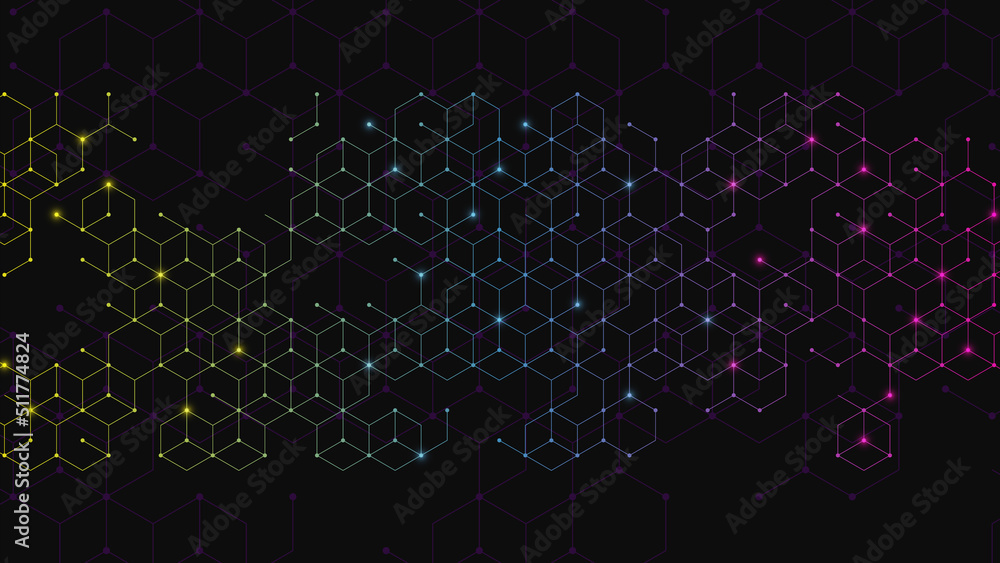 Geometric pattern with cubes. Technology background. Vector ...