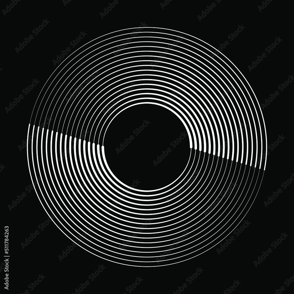 Vector curvy speed lines in circle form. Geometric art. Design element ...