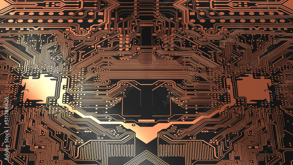 Technology background of abstract electrical circuit board with copper ...
