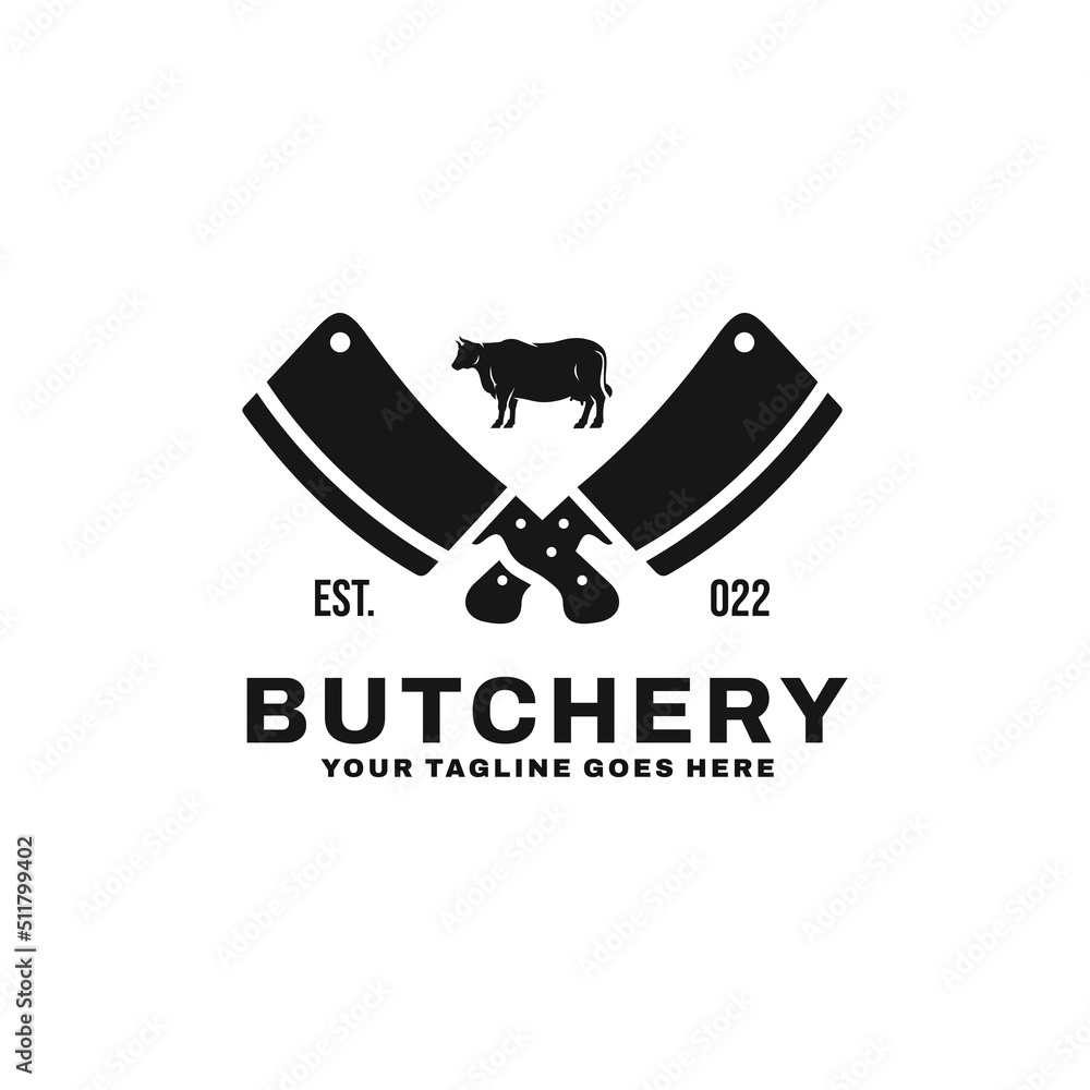 Butchery logo design vector. Meat shop logo Stock Vector | Adobe Stock